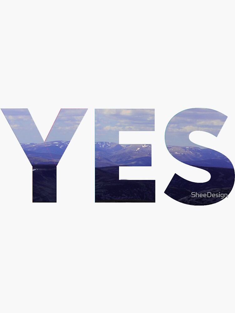 "YES scotland logo highland blue" Sticker by SheeDesign | Redbubble