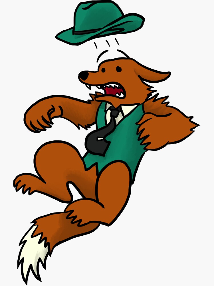 Pegatina «Zorro asustado sin nube» de JMathewsBooks | Redbubble