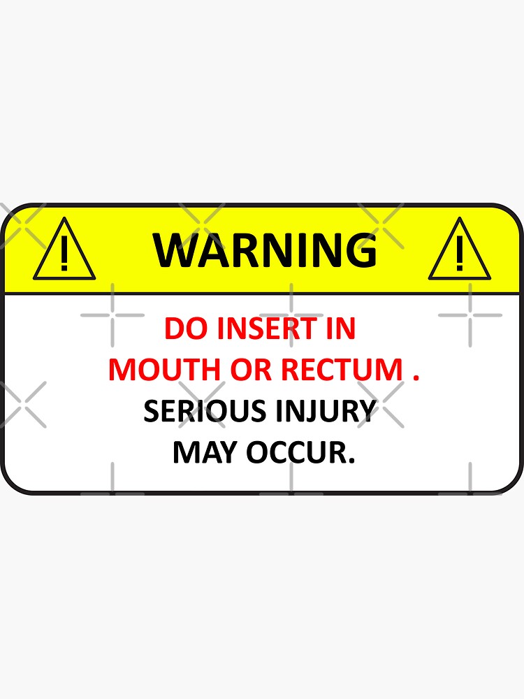 "Do not insert in Rectum" Sticker for Sale by anexperiment | Redbubble
