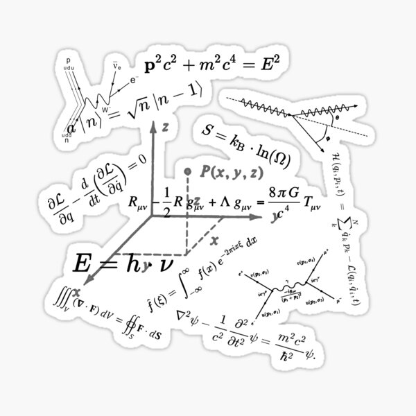"physics equations and diagrams" Sticker by NoetherSym | Redbubble