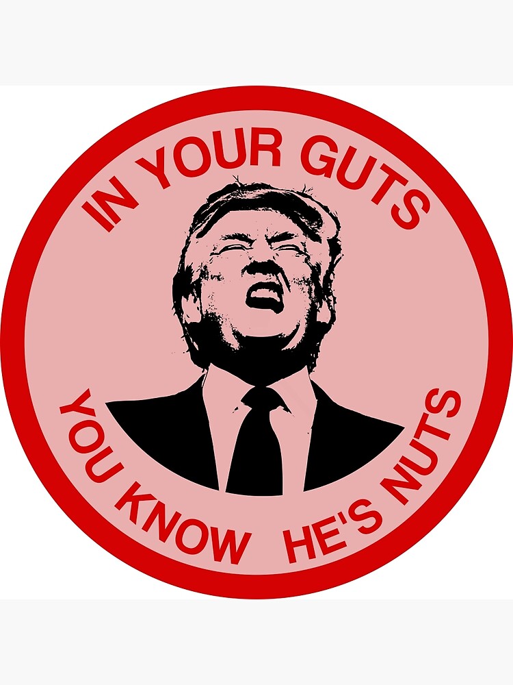 "In Your Guts, You Know He's Nuts (Trump Mocking)" Poster for Sale by ...
