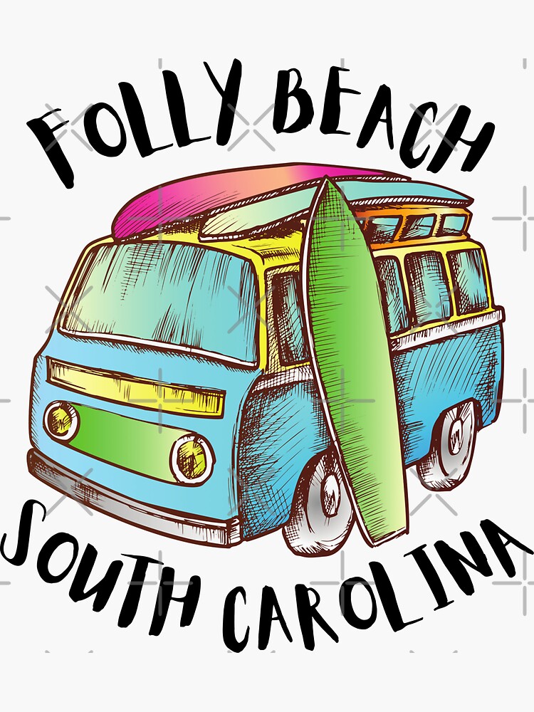 "folly beach sc charleston" Sticker for Sale by mikoala50 | Redbubble