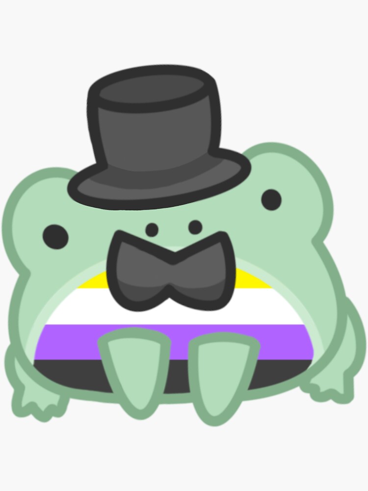 "Non-Binary Frog with a cute bow tie and top hat" Sticker for Sale by ...