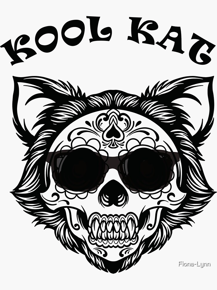 "Kool Kat with Sunglasses" Sticker for Sale by Fiona-Lynn | Redbubble