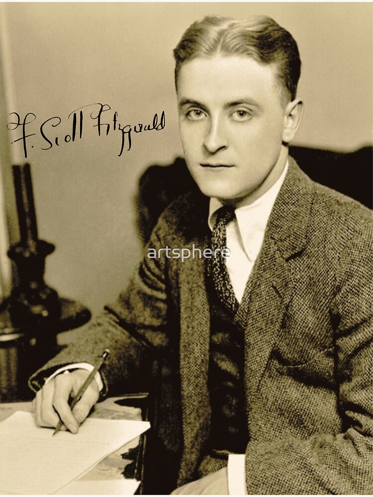 "F. Scott Fitzgerald Portrait with Signature" Sticker for Sale by ...