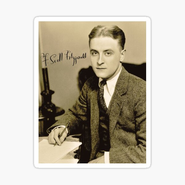 "F. Scott Fitzgerald Portrait with Signature" Sticker for Sale by ...