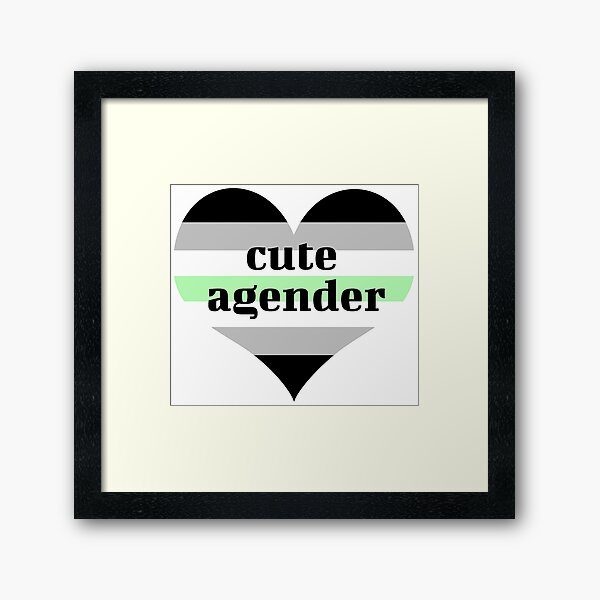 "cute agender!" Framed Art Print for Sale by strasberrie | Redbubble