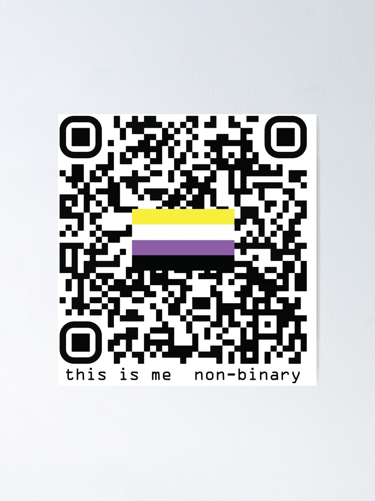 "This Is Me Pride QR Code - Non-Binary" Poster by CodeCherry | Redbubble