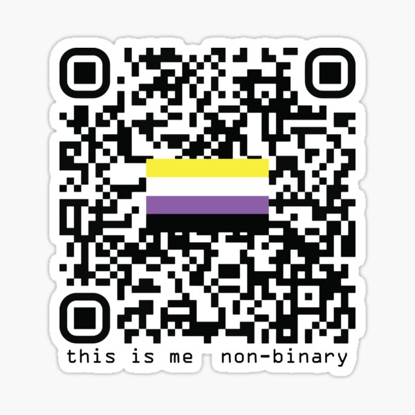 "This Is Me Pride QR Code - Non-Binary" Sticker for Sale by CodeCherry | Redbubble