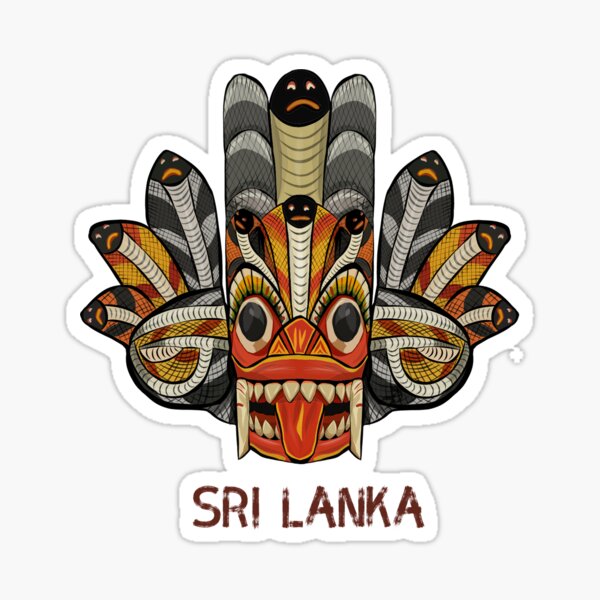 "Sri Lankan traditional Devil face" Sticker for Sale by DrawmePortraits ...