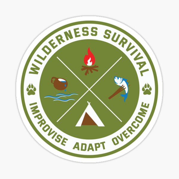 "Wilderness Survival" Sticker for Sale by badgework | Redbubble