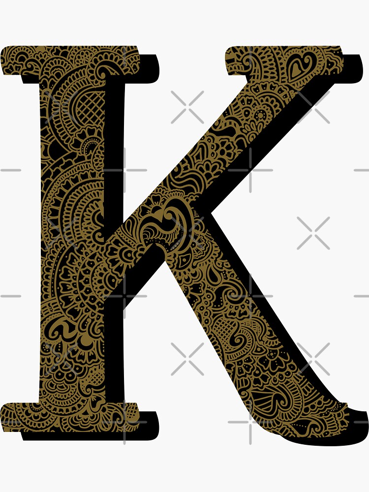 "K - Monogram " Sticker by jasleenM | Redbubble