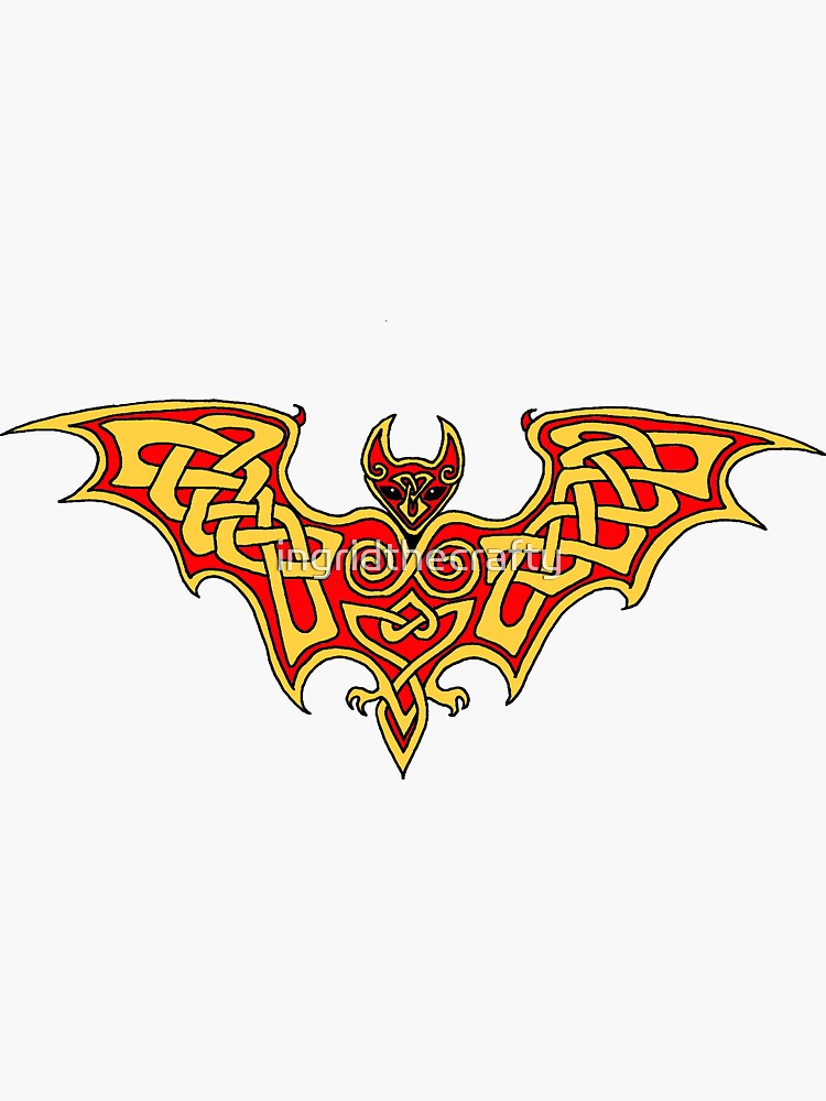 "Celtic Bat" Sticker for Sale by ingridthecrafty | Redbubble