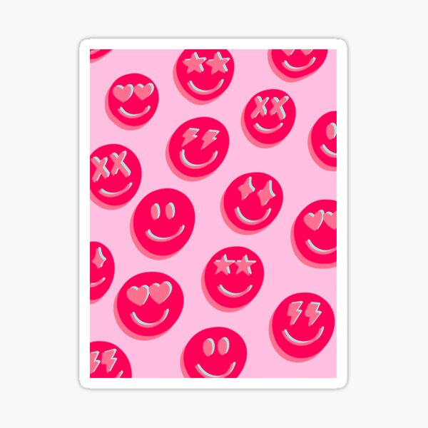"PINK SMILES" Sticker for Sale by holla- | Redbubble