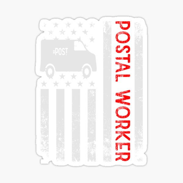 "Vintage Postal Worker American Flag Postal Service" Sticker for Sale ...