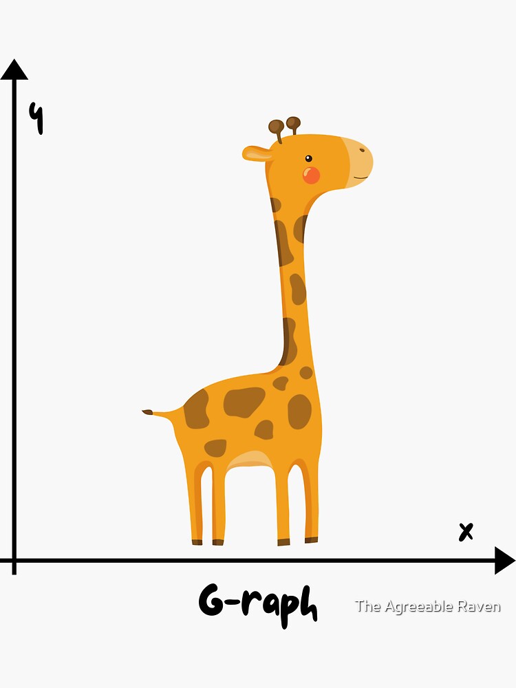 "Giraffe graph" Sticker for Sale by Dingbatsapparel | Redbubble