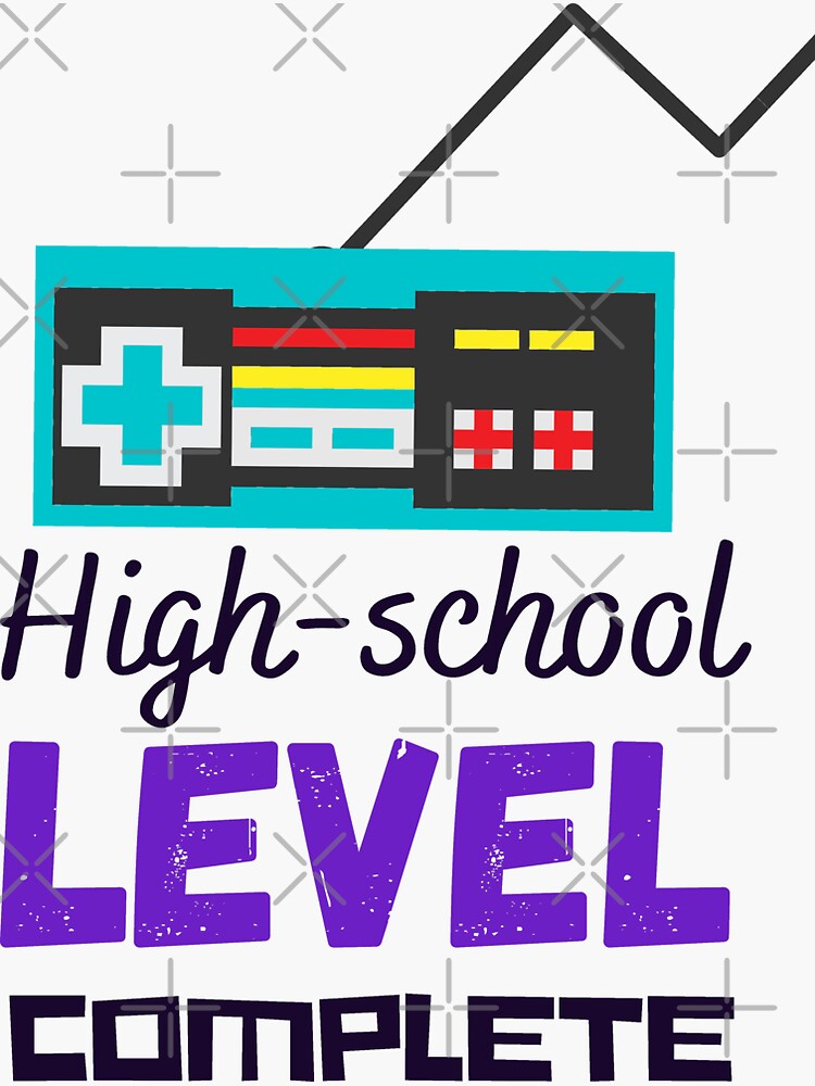 "High school level complete" Sticker by harshini2art | Redbubble