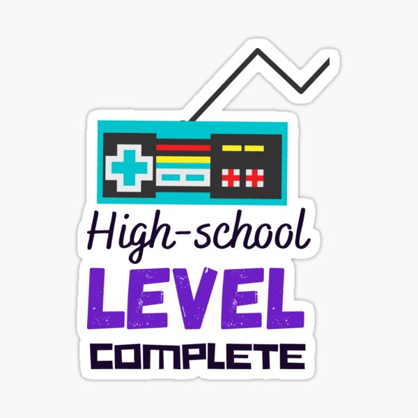 "High school level complete" Sticker by harshini2art | Redbubble