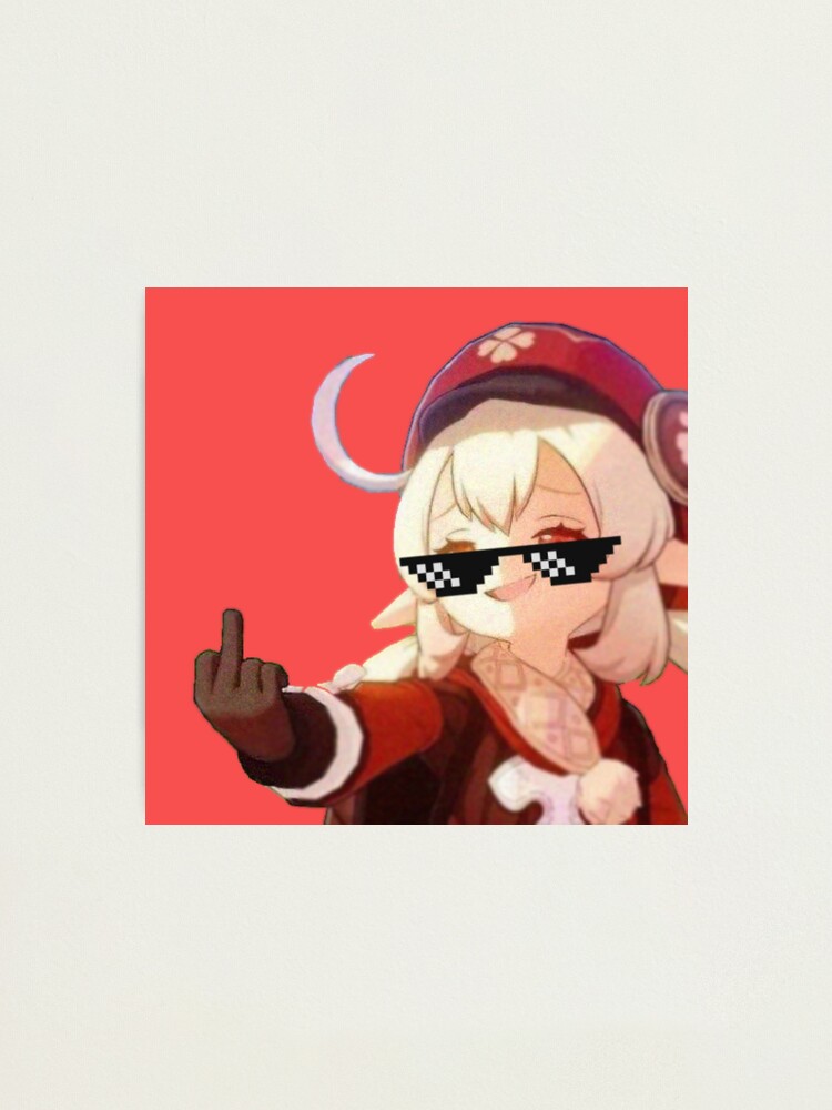 Lámina fotográfica «Genshin Impact Klee Idgaf Dank Meme Imagen» de eyebrowsbaby | Redbubble
