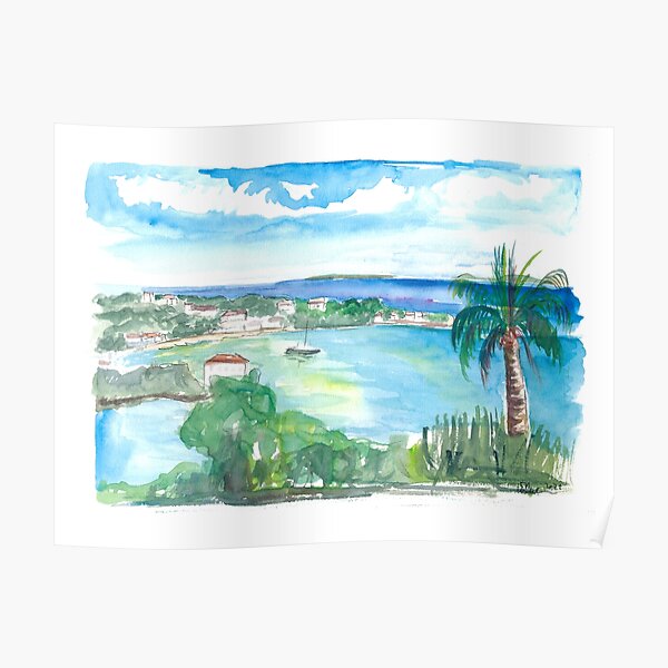 "Cruz Bay US Virgin Islands Seaview Scene on Saint John" Poster for ...