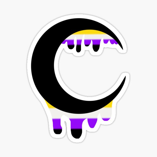 "Dripping moon non-binary" Sticker for Sale by MCLCreations | Redbubble
