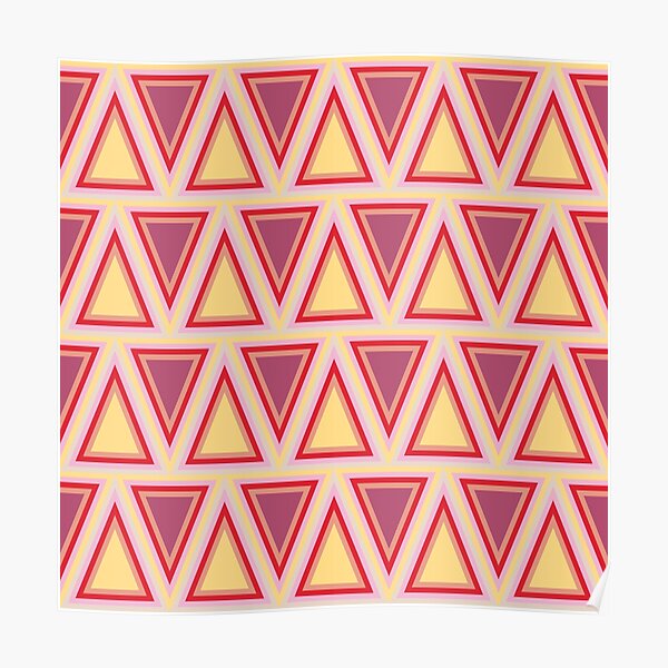 "Geometric Triangle Pattern Pink Pastel Ice Cream Colors" Poster for ...