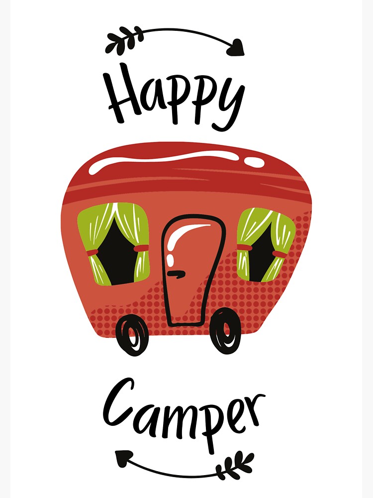 "Happy Camper Pink, Camping, Caravan, Tents, Camping Poster, Camp Life ...