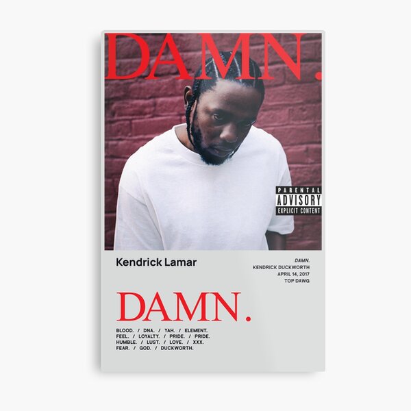 "Kendrick Lamar - Damn. Tracklist" Metal Print for Sale by czrk | Redbubble
