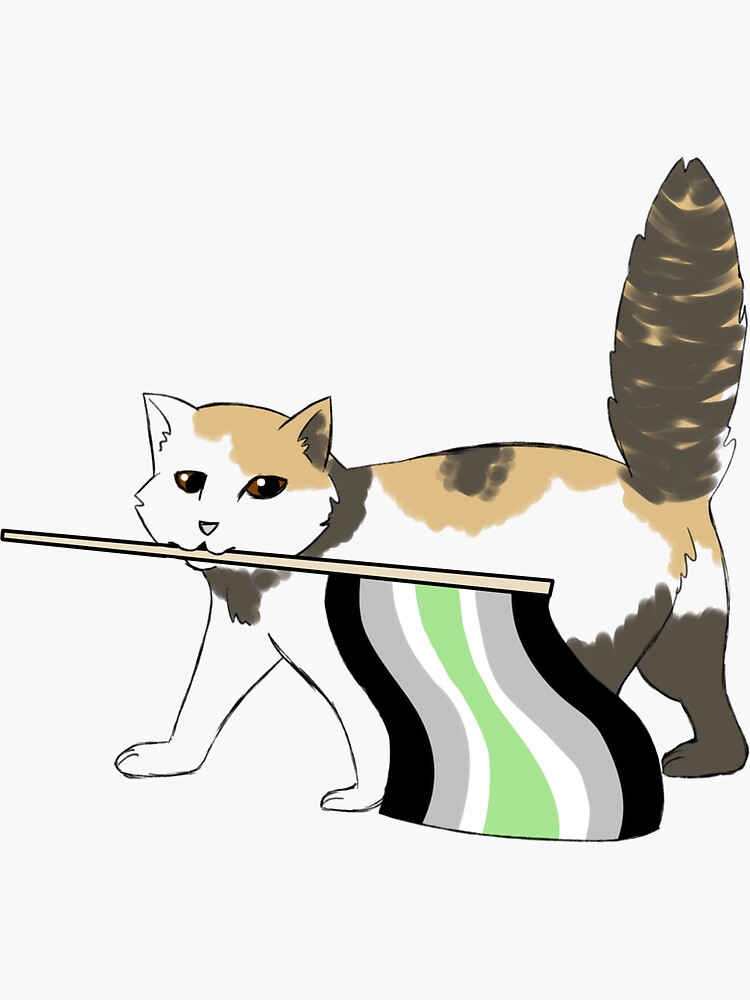 "Agender Pride Cat" Sticker for Sale by undrrtddoormatt | Redbubble