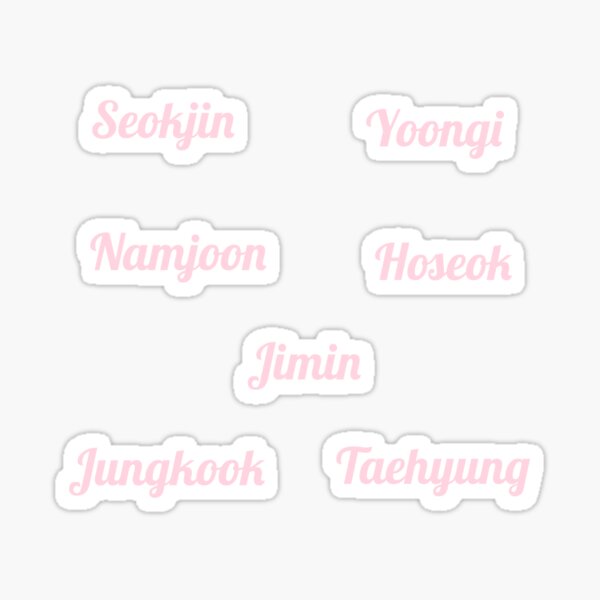 "BTS - names" Sticker by MADCITYY | Redbubble