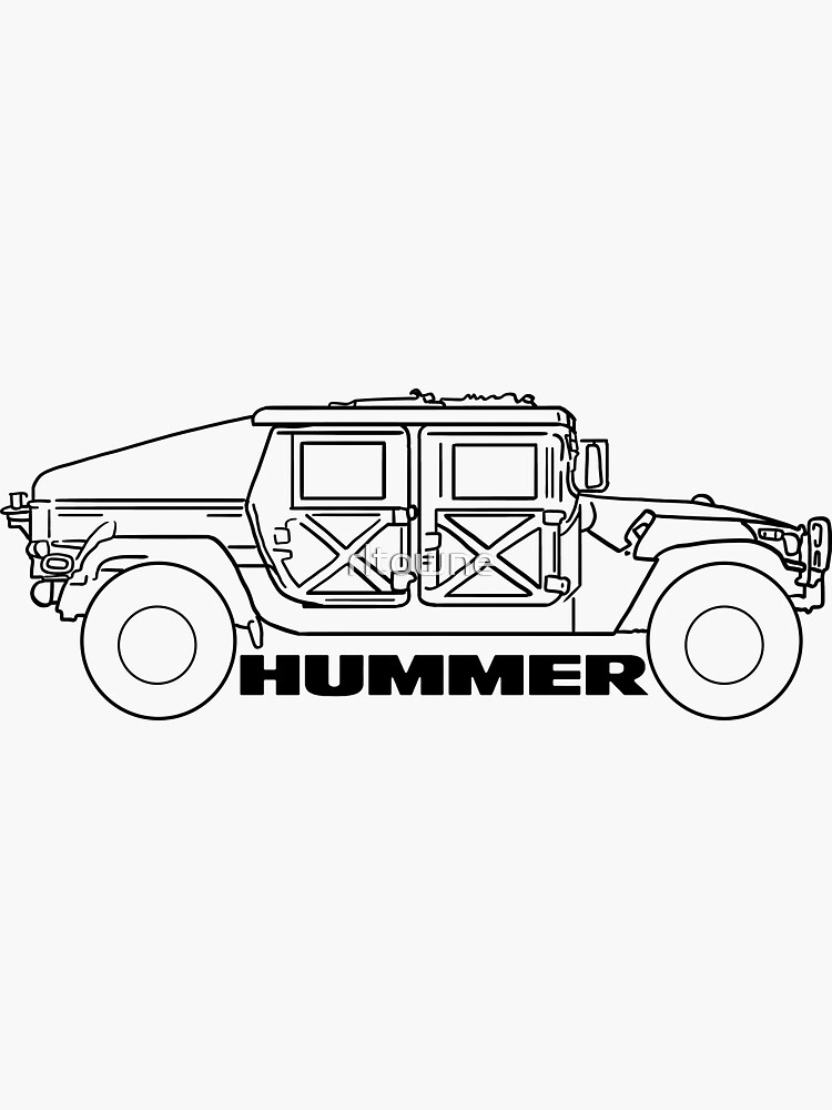 "Simple Hummer H1 Outline" Sticker by rltowne | Redbubble