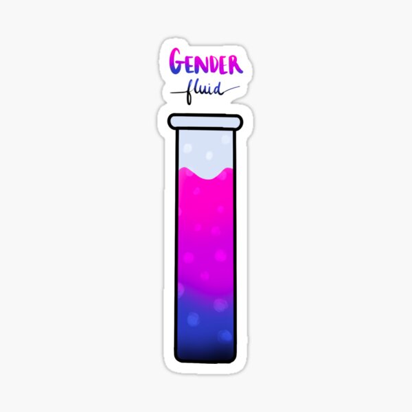 "Gender Fluid Fluid" Sticker for Sale by maya-reinstein | Redbubble
