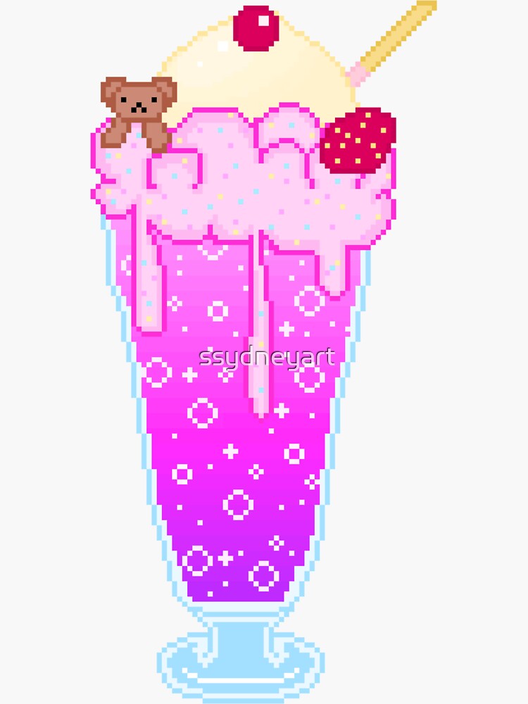 "Pixel Milkshake" Sticker for Sale by ssydneyart | Redbubble
