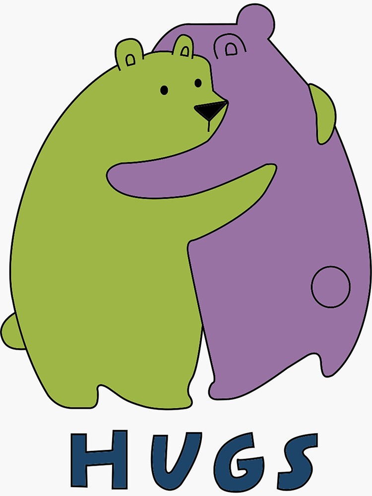 "Hugs" Sticker for Sale by PeaceOfSenses | Redbubble