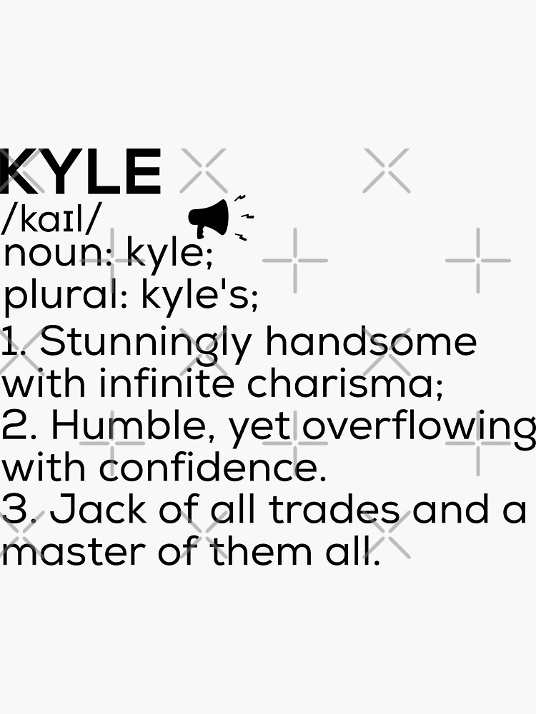 "Kyle Name Definition" Sticker for Sale by Teelogic | Redbubble