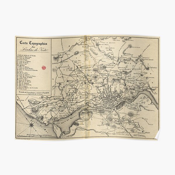 "Vintage Map of Porto Portugal (1835)" Poster by BravuraMedia | Redbubble