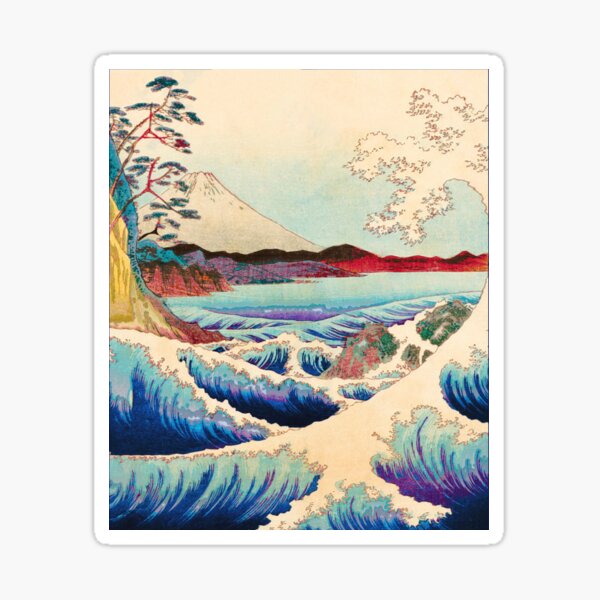 "Japanese Vintage Art (Water And Mount Fuji)" Sticker for Sale by ...