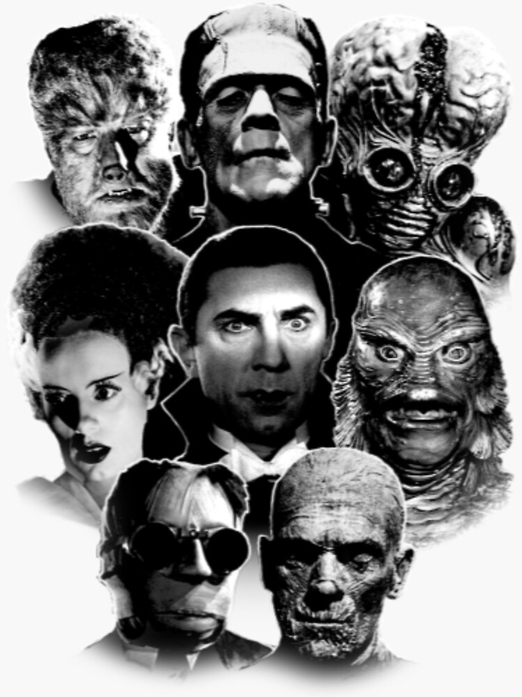 "Universal Monsters T-ShirtUniversal Monster Gang" Sticker for Sale by ...