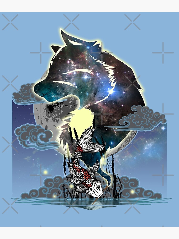 "Wolf and Koi" Poster for Sale by bmccamey | Redbubble