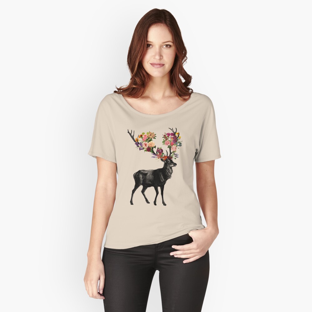 "Spring Itself Deer Floral by Tobe Fonseca" Essential T-Shirt for Sale ...