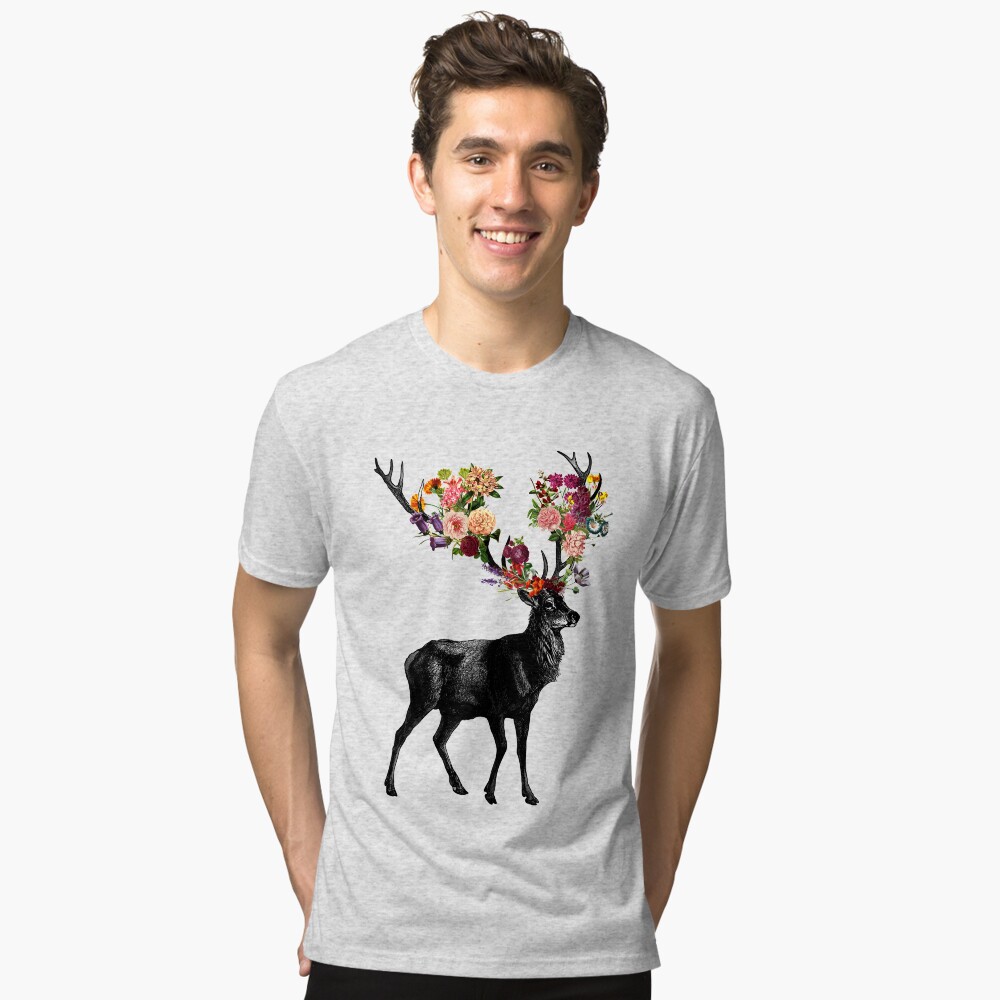 "Spring Itself Deer Floral by Tobe Fonseca" Essential T-Shirt for Sale ...