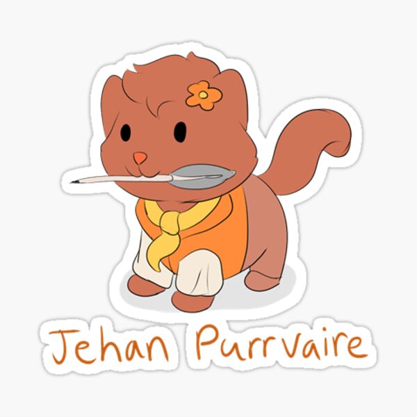 "Jehan Prouvaire Cat Pun" Sticker for Sale by MellowArtStuff | Redbubble