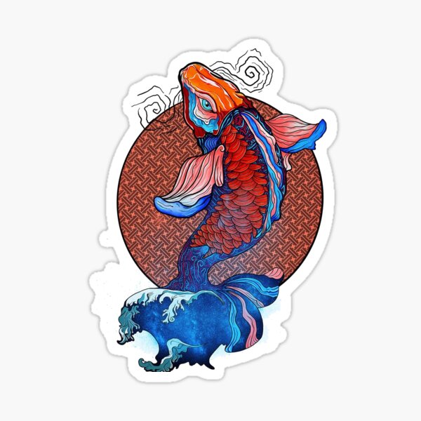 "Koi fish" Sticker for Sale by Soaps-Style | Redbubble