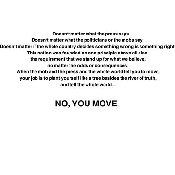 "No, you move " Sticker for Sale by CobraKy | Redbubble