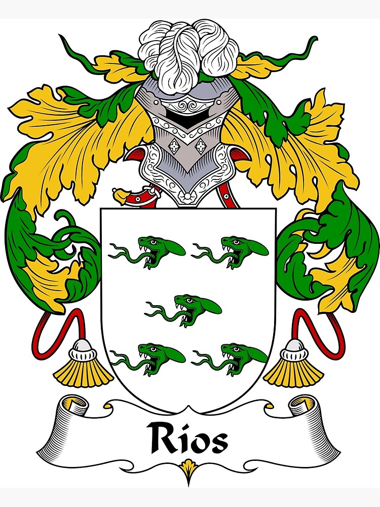 Lámina enmarcada «Escudo de armas / Familia de Ríos» de carpediem6655 ...