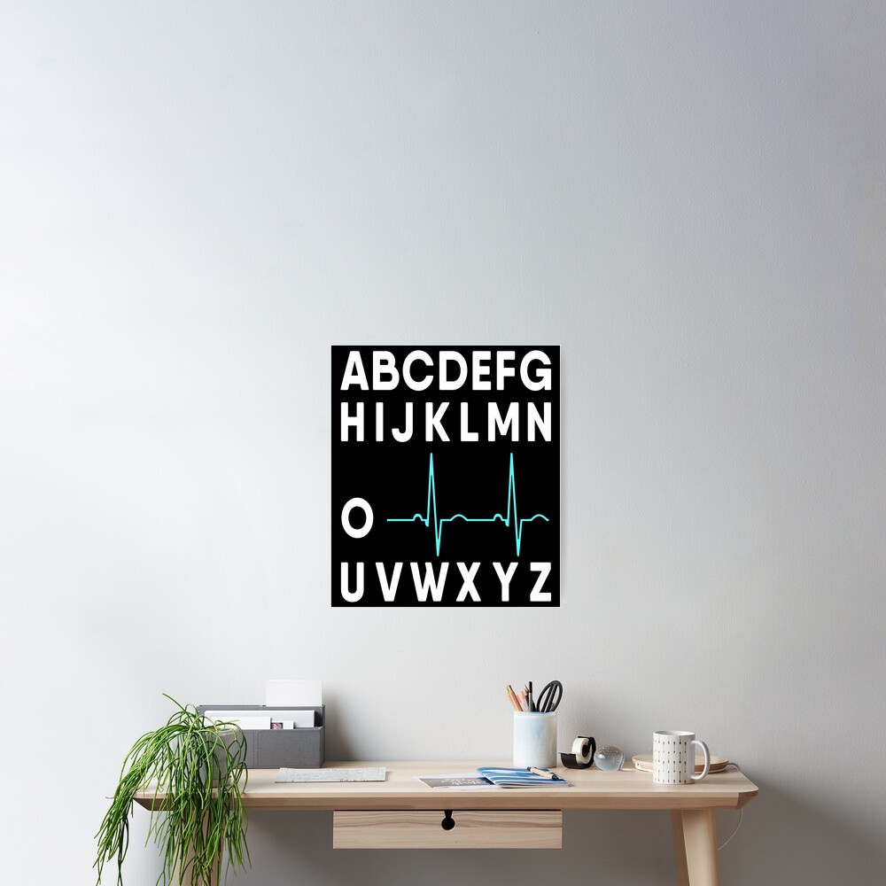 "Ekg Alphabet Heartbeat Line Arzt Kardiologie Geschenk Krankenschwester ...