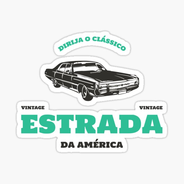 "Classic car - vintage car Estrada da América" Sticker by Sarabinala ...