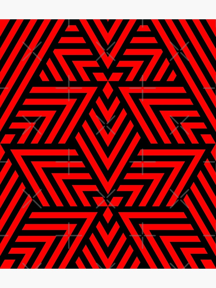 "Red and Black Repeating Triangle - Art Deco Pattern" Poster for Sale ...