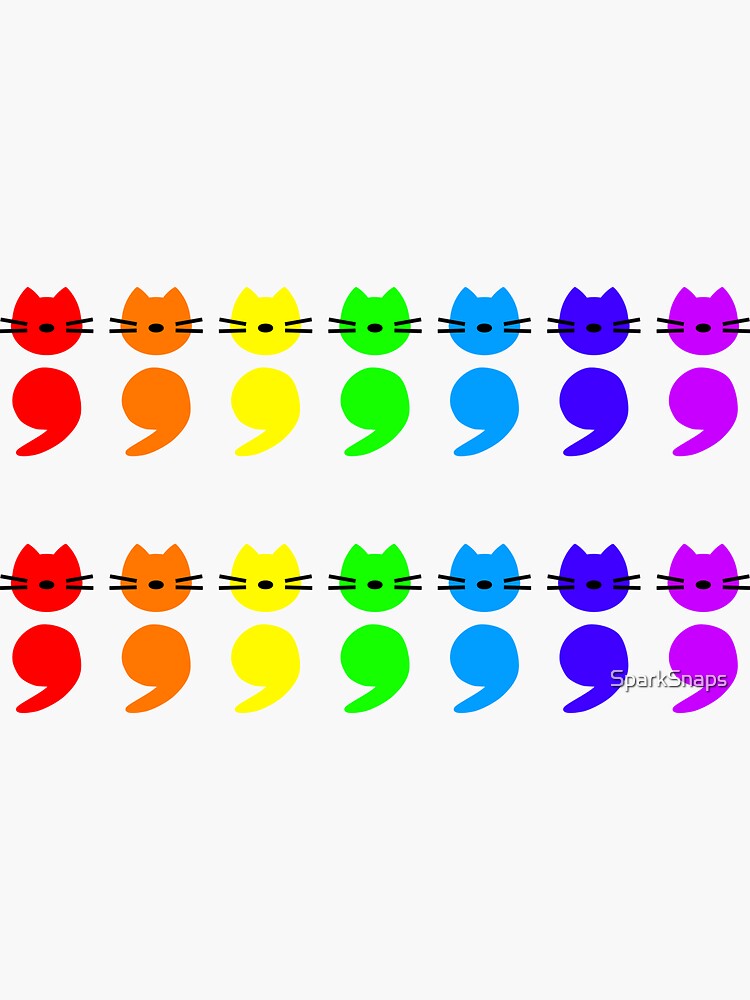 "Rainbow Semicolon Cattern" Sticker for Sale by SparkSnaps | Redbubble