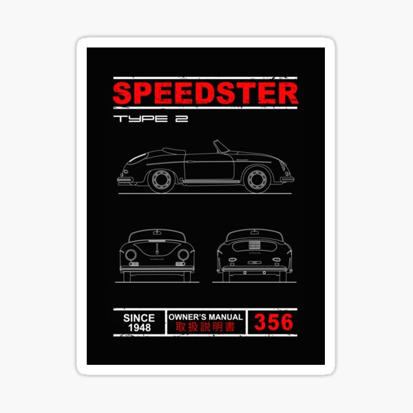 "Blueprint of the 356 Speedster" Sticker for Sale by rogue-design ...